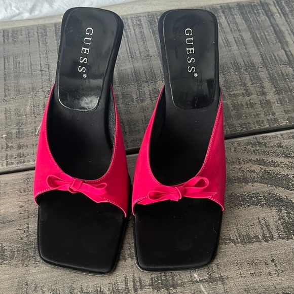 Guess | Shoes | Hot Pink Open Toe Heels | Poshmark